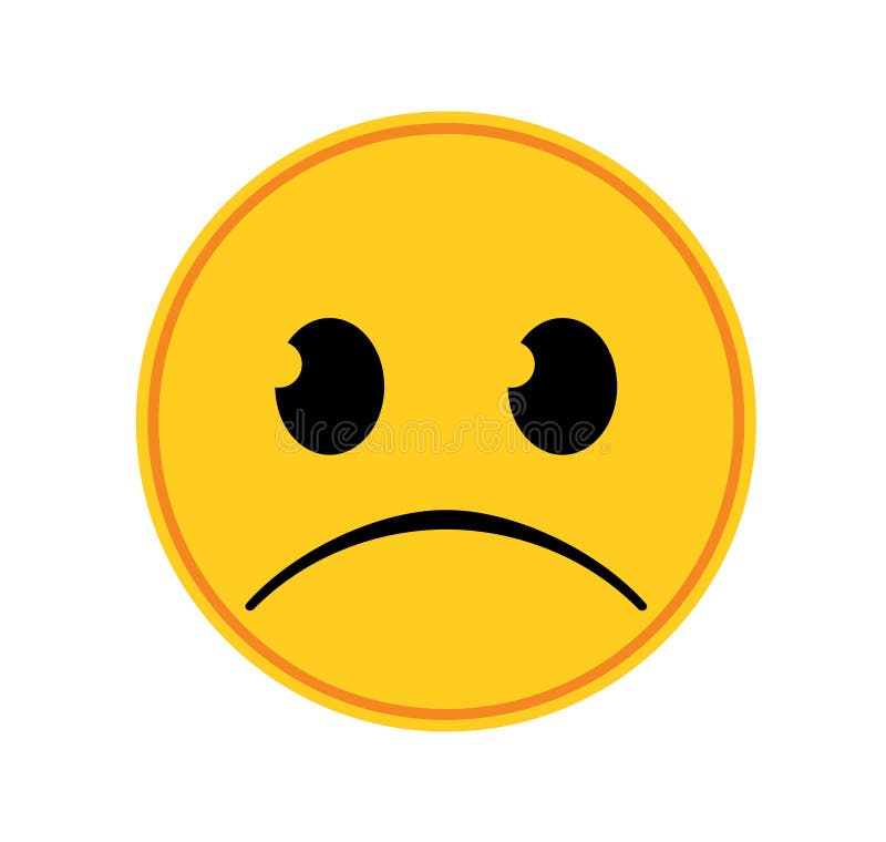Unhappy Emoji Gray Icon. Upset, Unsatisfied, Face Symbol. Stock Vector ...