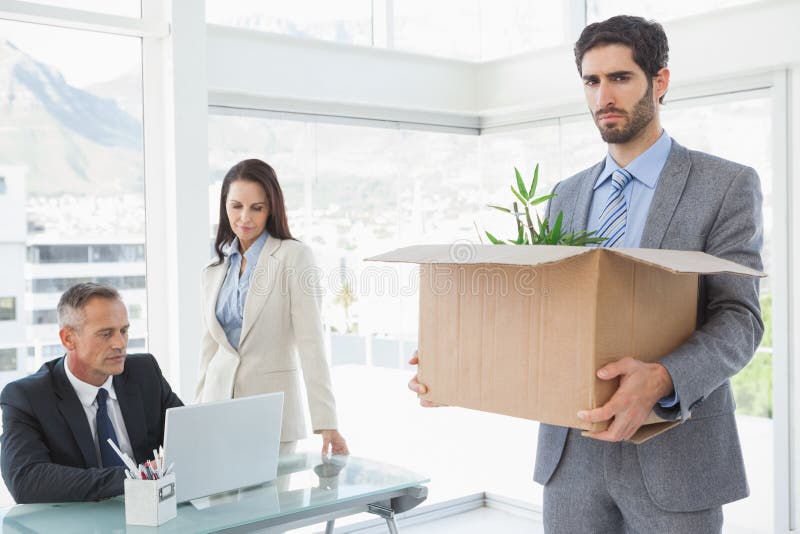 Unhappy Employee Being Let Go Stock Image - Image of front ...