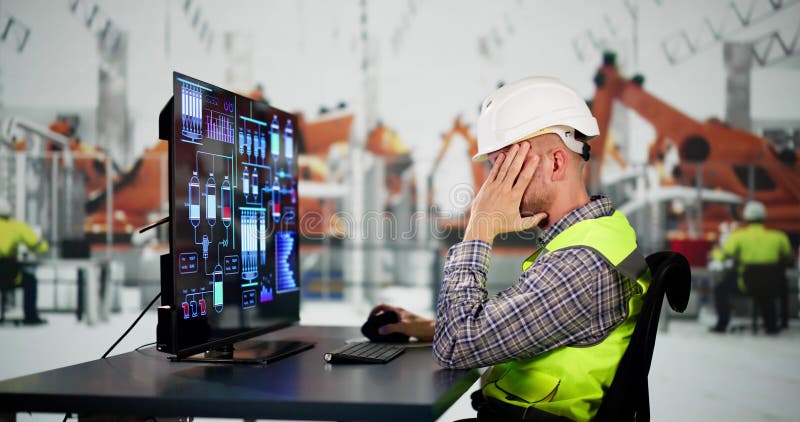 Unhappy Engineer Operator Using SCADA System Stock Image - Image of ...