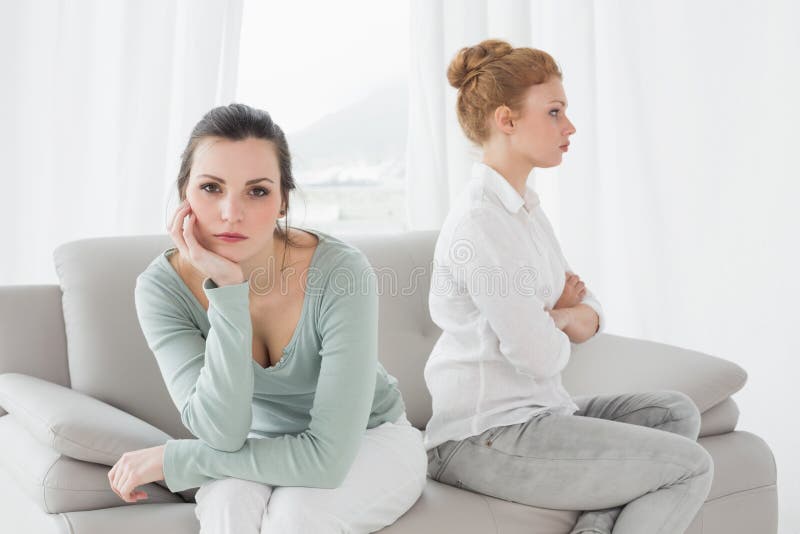 Unhappy Friends Not Talking after Argument on the Couch Stock Photo ...