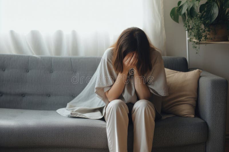 Woman Crying Couch Stock Illustrations 78 Woman Crying Couch Stock