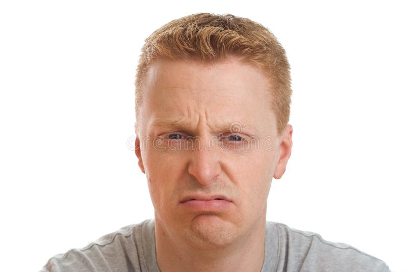 Sad Unhappy Bored Depressed Man Stock Image - Image of grimace, look ...