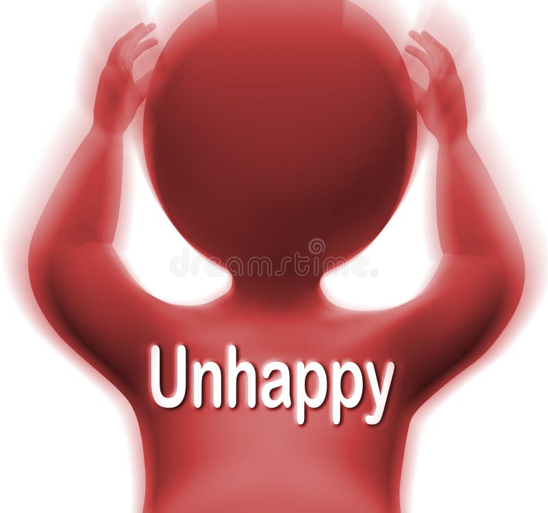 Unhappy Man Shows Sad Depressed or Upset Stock Illustration ...