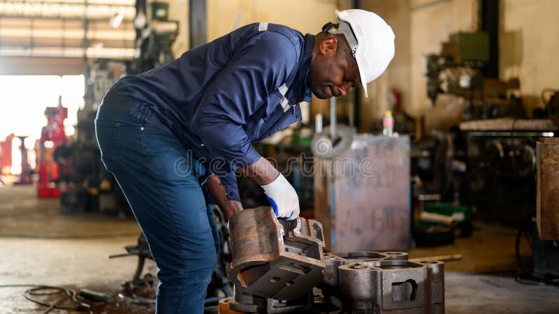 Unhappy Mechanical Engineer Man with Problem at Factory Stock Photo ...