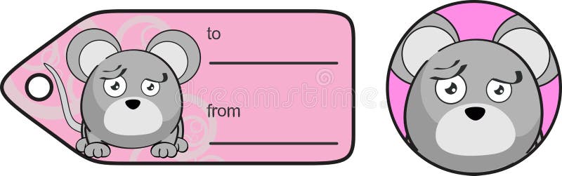 Unhappy Mouse Ball Expression Cartoon Giftcard Stock Vector ...