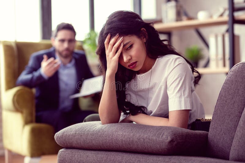 Unhappy Nice Young Woman Suffering from Depression Stock Image - Image ...