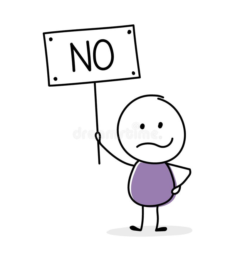 Unhappy Stickman with Text on a Plate - No. Vector Stock Vector ...