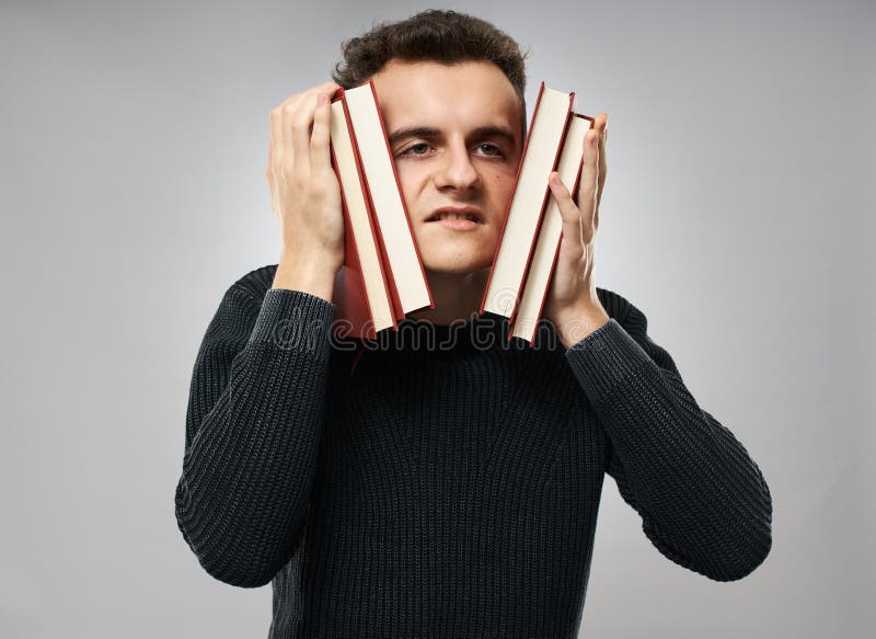 Unhappy College Girl with Books Stock Image - Image of cute, exam: 15150891