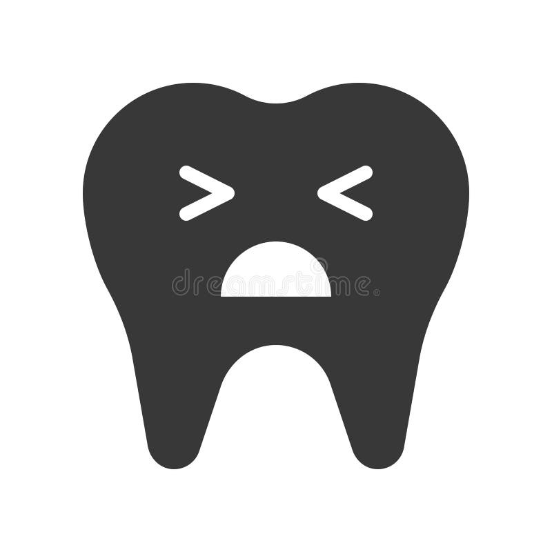 Unhappy Tooth Crying, Dental Related Solid Icon Stock Vector ...