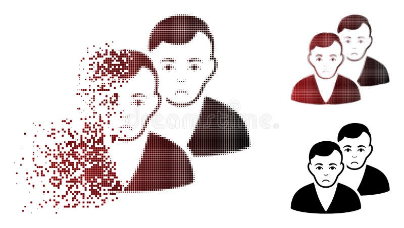 Sadly Dissipated Pixel Halftone Users Icon Stock Vector - Illustration ...