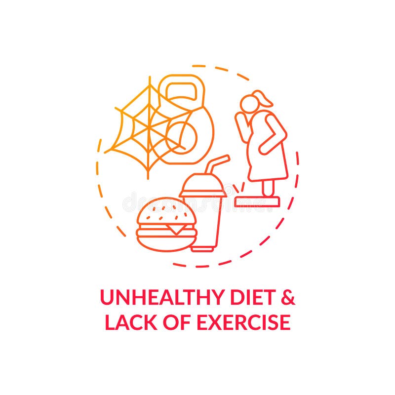 Lack of Exercise Concept Icon Stock Vector - Illustration of lineart ...