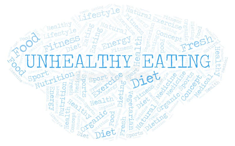 Unhealthy Eating Word Cloud Stock Illustration - Illustration of ...