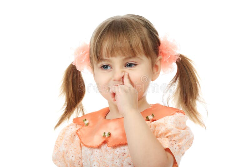 Unhealthy habit, Beautiful emotion girl. Shot in a studio. model