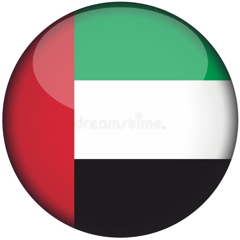 Uni Emirat Arab Flag 3d Round Style Vector Stock Vector - Illustration ...