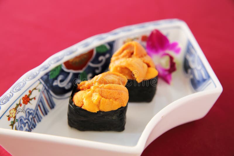 Uni roll set stock image. Image of cuisine, hokkaido - 136964289