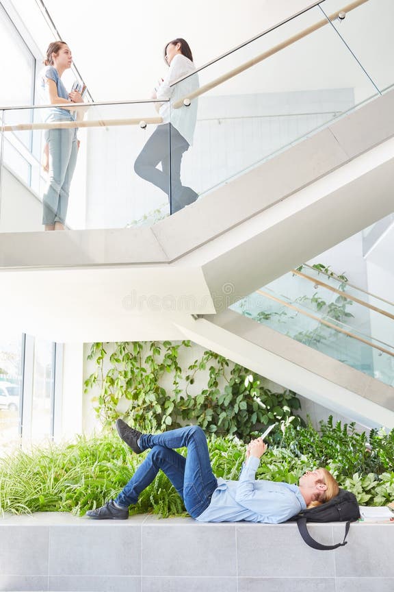 Uni Students Taking a Break in School Stock Photo - Image of college ...
