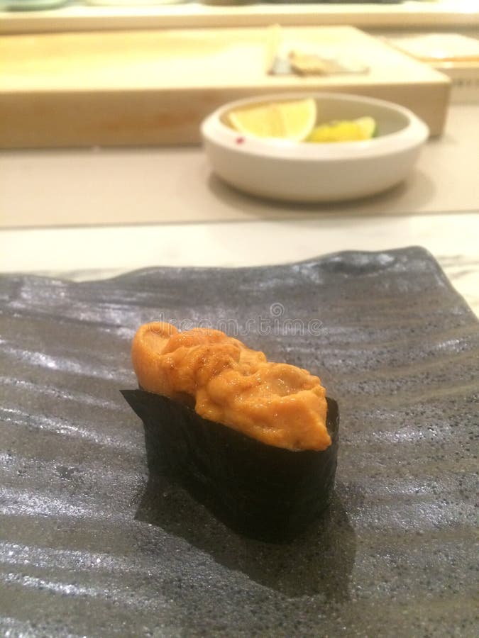 Uni sushi stock image. Image of expensive, omakase, japanese - 92758045
