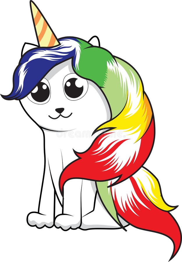 Unicat lindo stock de ilustración. Ilustración de gato - 111688840