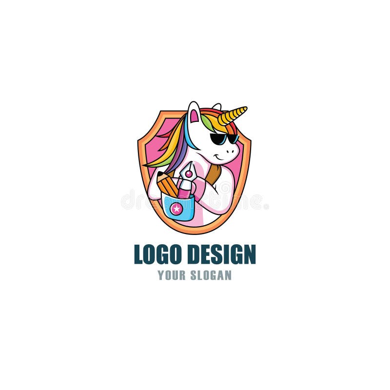 Unicorn logo design stock vector. Illustration of print - 144946479
