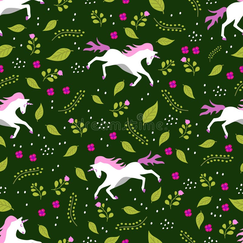 Unicorn Drawing Seamless Pattern Stock Vector - Illustration of heart ...