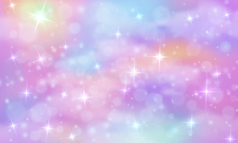 Unicorn Rainbow Wave Background Mermaid Galaxy Pattern Stock Vector