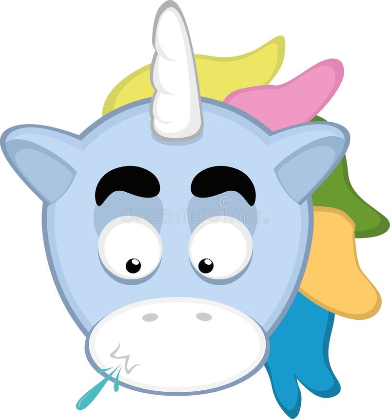 Unicorn Head Cartoon Spitting Stock Vector - Illustration of comic ...