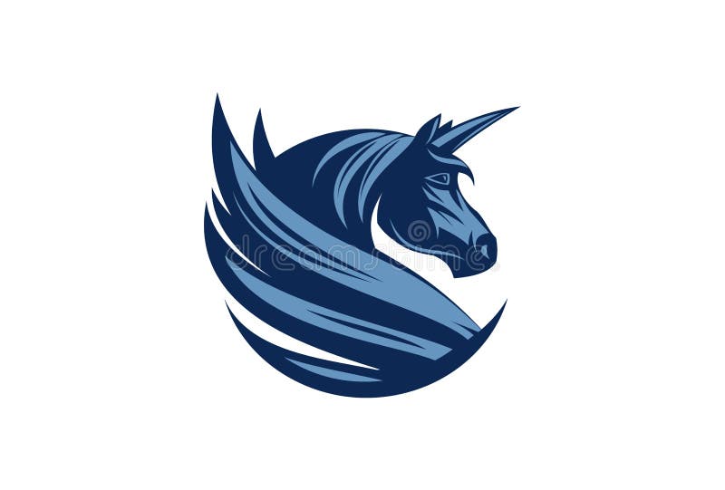 Unicorn Head Logo, Profile Unicorn Portrait Design Stock Vector ...