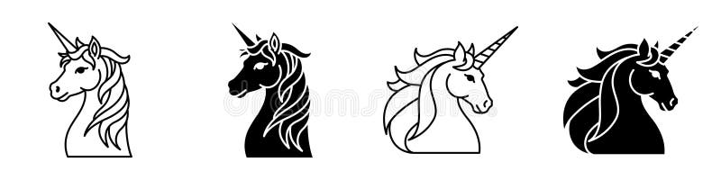 Unicorn icon vector stock vector. Illustration of outline - 347973990