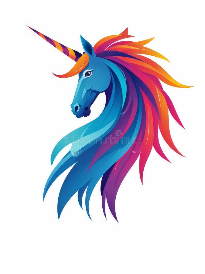 Unicorn logo design vector stock illustration. Illustration of head ...