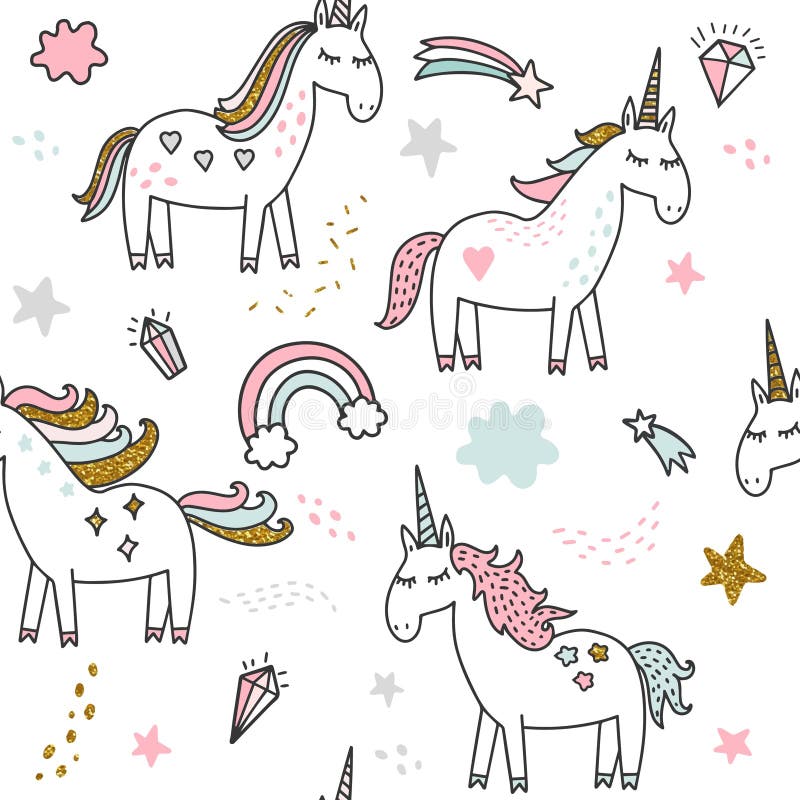 Silhouette Of Unicorn Stock Vector Illustration Of Drawn 92251941