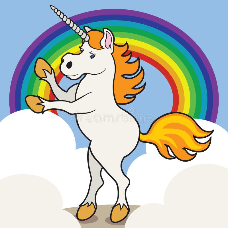 Rearing Unicorn stock vector. Illustration of mythology - 20959399