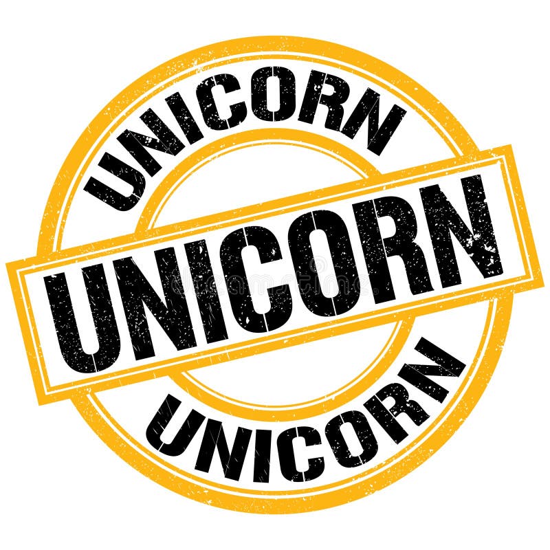 UNICORN Text on Yellow-black Round Stamp Sign Stock Illustration ...