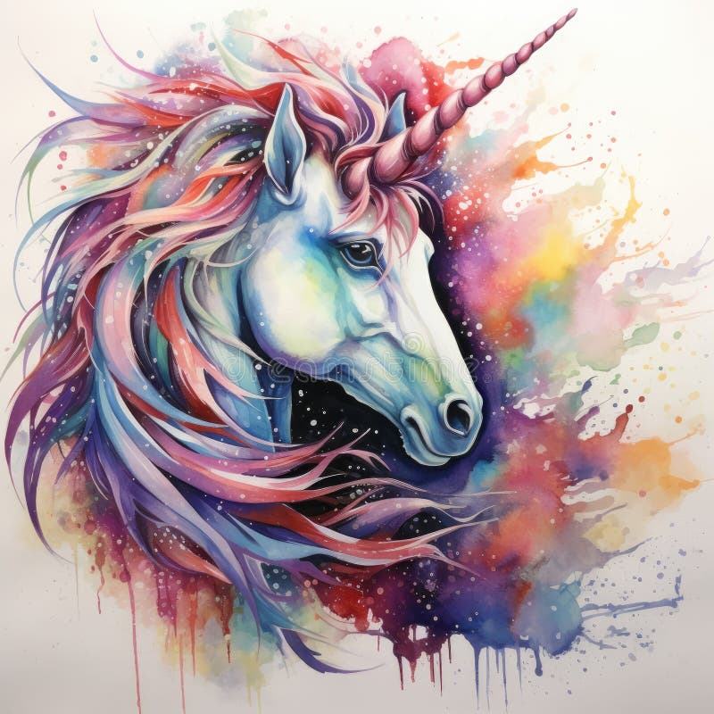 Unicorn Unicorn Watercolor Illustration Magical Unicorn Unicorn T