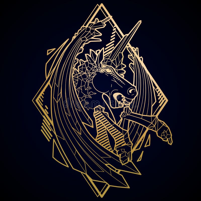 Unicornio Demoníaco Gráfico Ilustración del Vector - Ilustración de ...