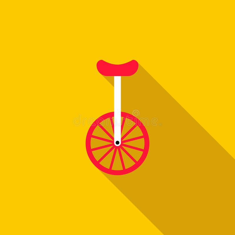 Unicycle or One Wheel Bicycle Icon, Cartoon Style Stock Vector ...