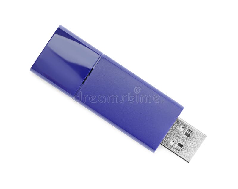 Unidad Flash Usb Azul Aislada En Blanco Foto de archivo - Imagen de ...