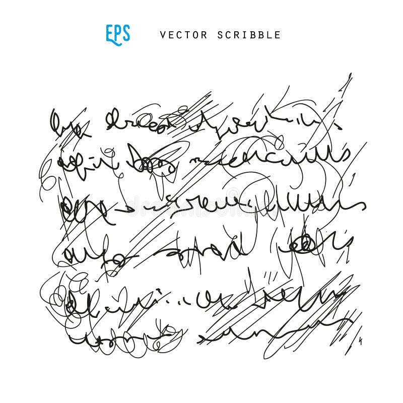 Unidentified Abstract Handwriting Scribble Stock Illustration ...