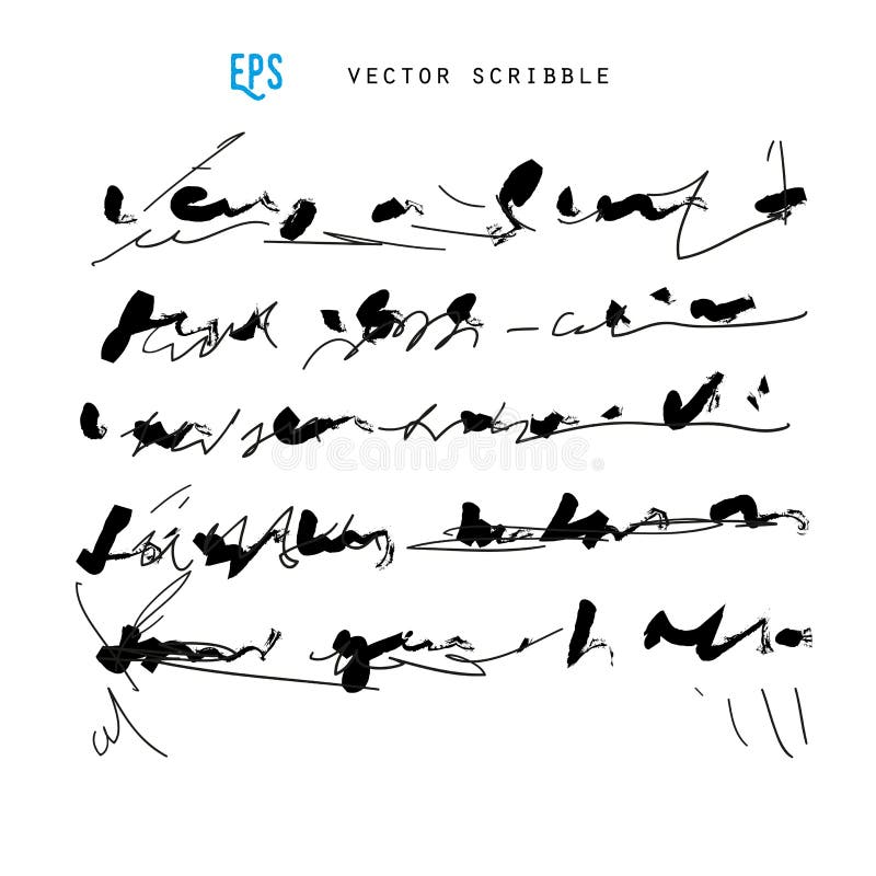 Unidentified Abstract Handwriting Scribble Stock Illustration ...