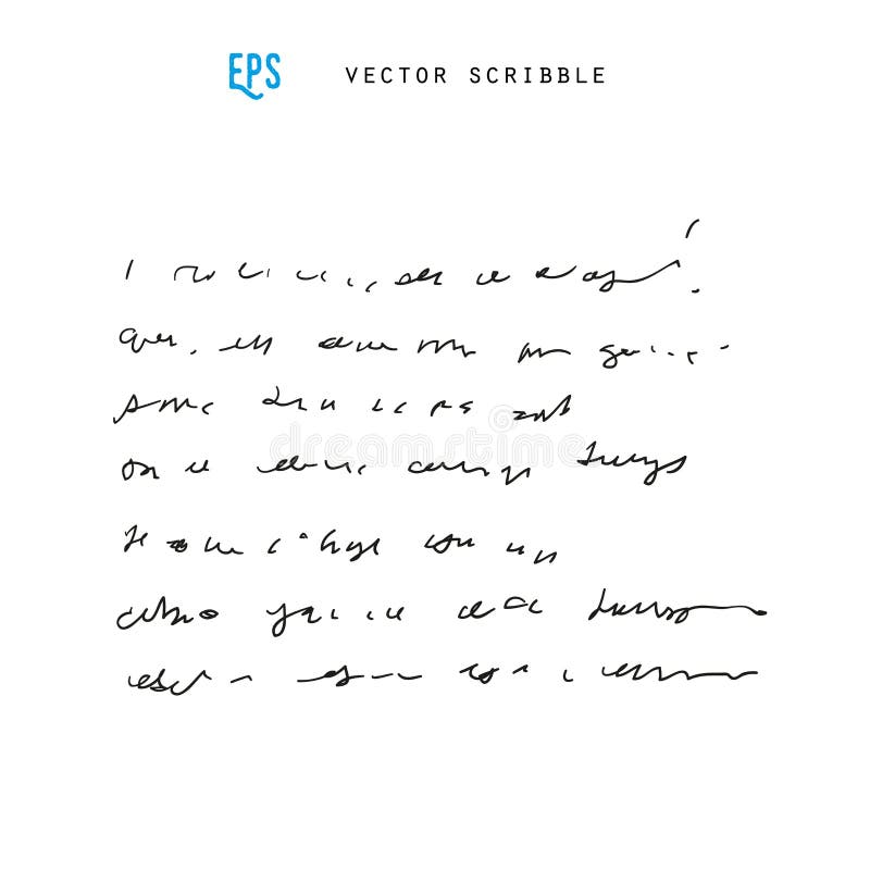 Unidentified Abstract Handwriting Scribble Stock Illustration ...