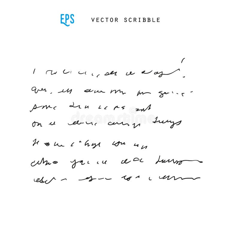 Unidentified Abstract Handwriting Scribble Stock Illustration ...