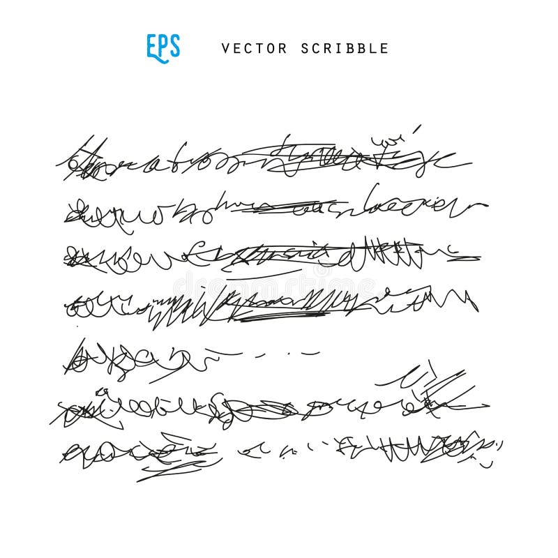 Unidentified Abstract Handwriting Scribble Stock Illustration ...