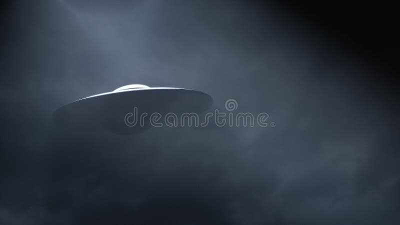 Unidentified Flying Object is in the Dark Sky Stock Image - Image of ...