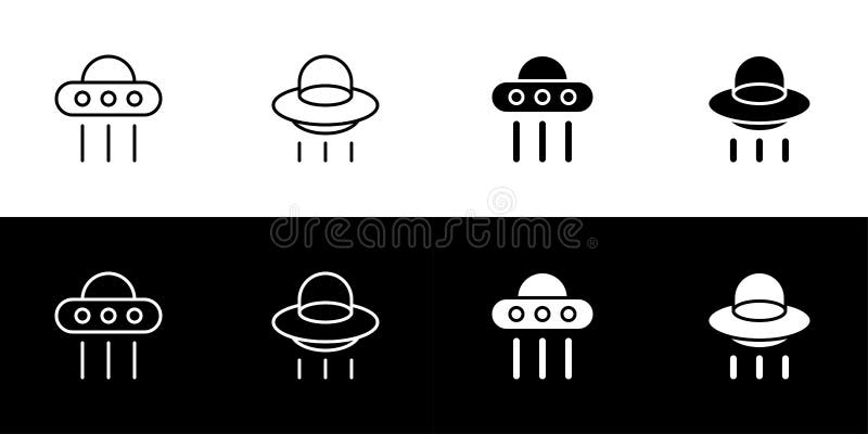 Unidentified Flying Object Icon Set. Stock Vector - Illustration of ...