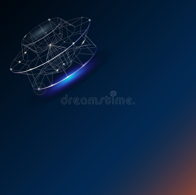 Unidentified Flying Object in the Sky. Space Ship Stock Vector ...