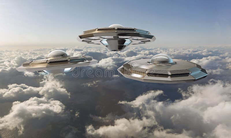 Unidentified Flying Objects Stock Illustration - Illustration of vessel ...