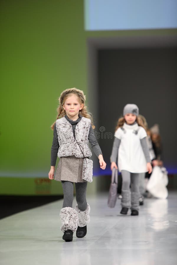 Unidentified Pretty Child Models Walk the Catwalk Editorial Photography ...