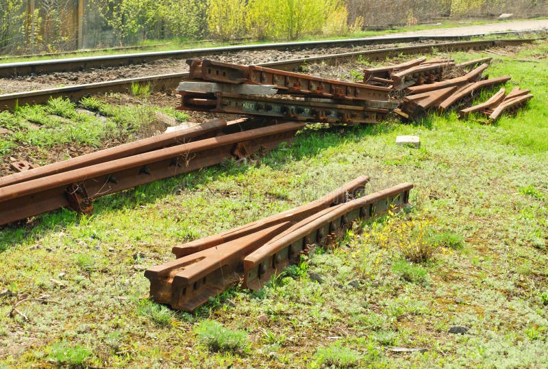 Railway Points, Deformation of Track, Built on Permafrost. Stock Image ... Railway Points, Deformation of Track, Built on Permafrost. Stock Image ...