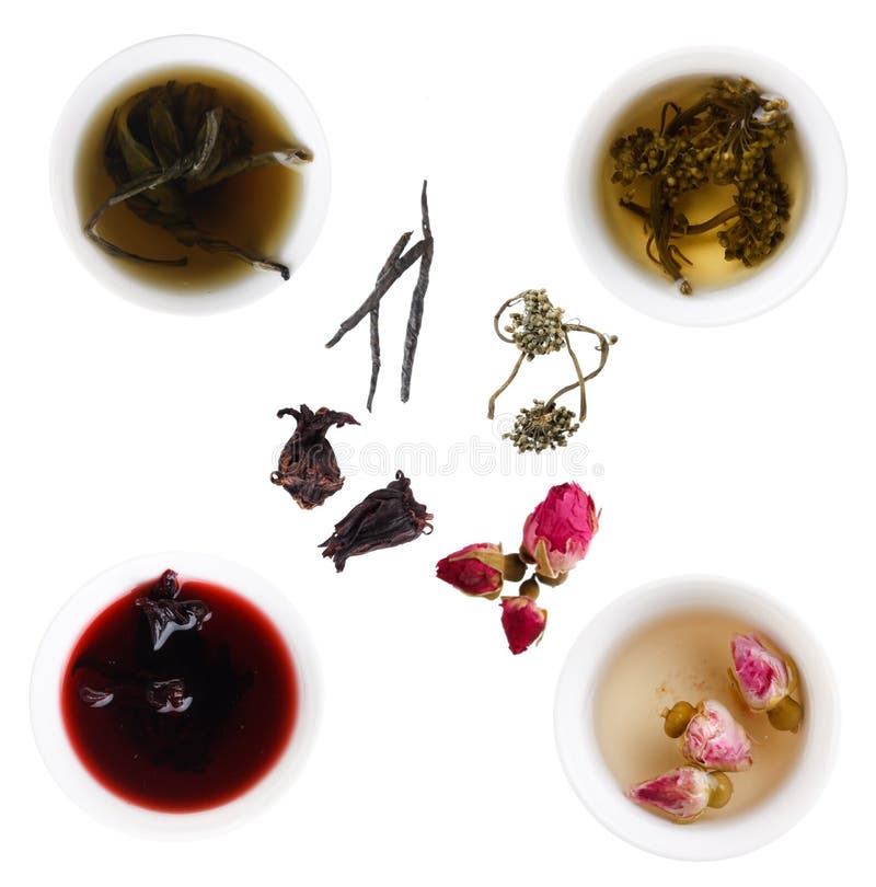 Unieke soorten thee stock afbeelding. Image of buskruit - 9633165