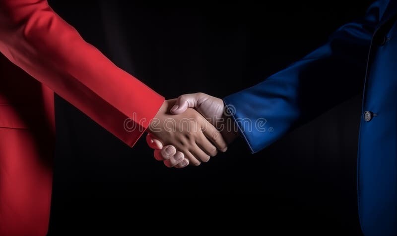 The Unification of China and Taiwan. Handshake, Flags, Union. AI ...