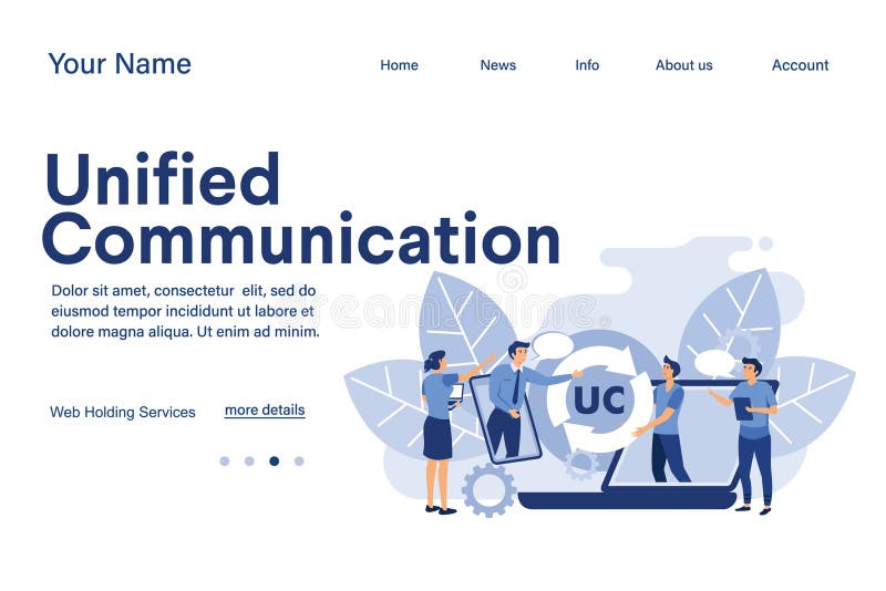 Unified Communication Illustration Suitable for Web Landing Page, Stock ...